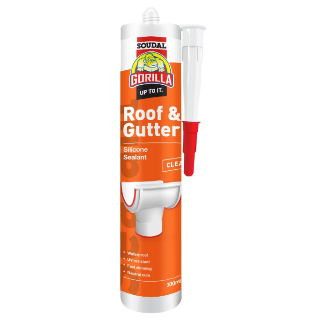 Gorilla Roof & Gutter Silicone Sealant 300ml Clear - Trade Products
