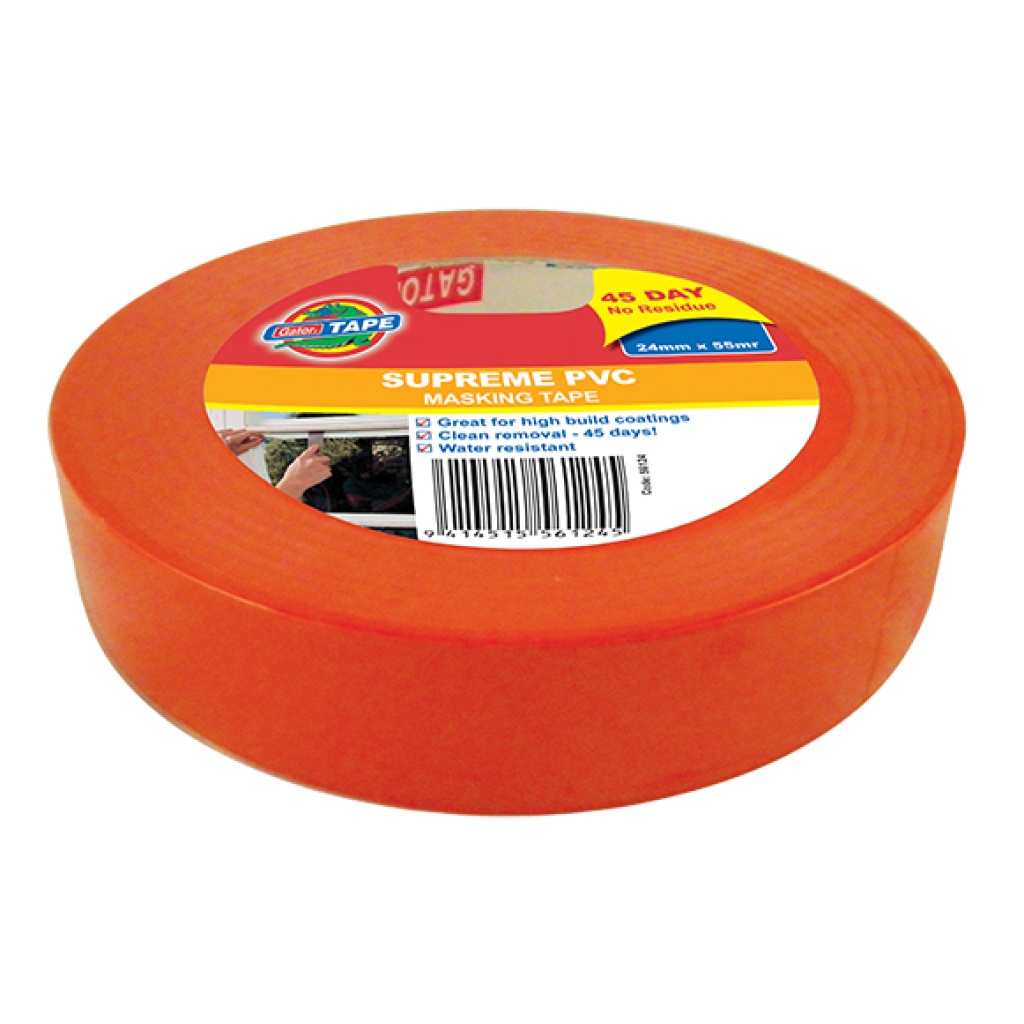 Gator Supreme PVC Tape 45 Day 24mm x 55mr Orange - Trade Products