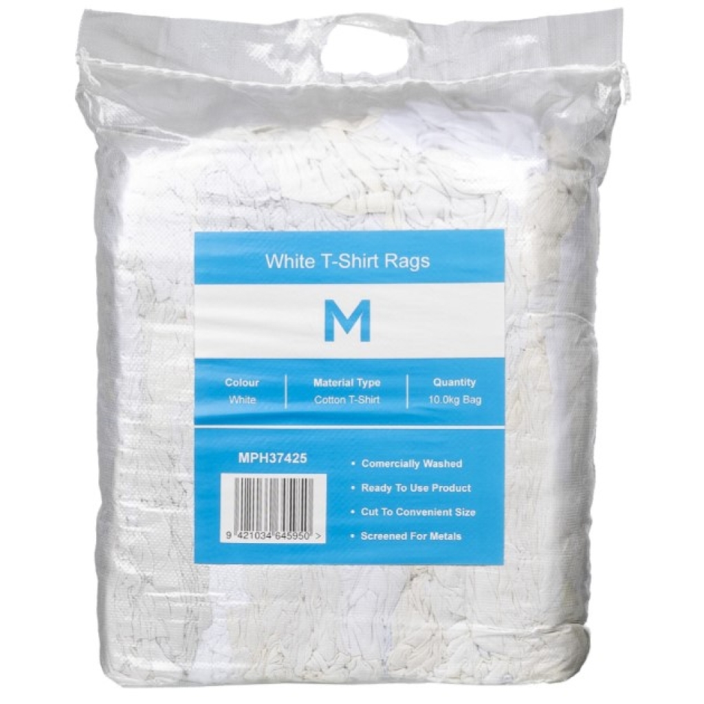 Matthews White T-Shirt Rags 10Kg - Trade Products