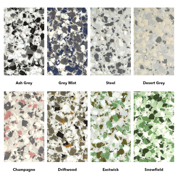 Garage Concrete Floor Decorative Flake Chips - Standard Stone Range 4Kg ...